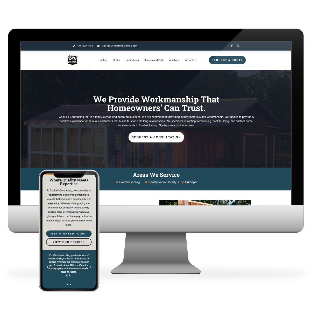 Cooke's Contracting Website Design - Metro Nova Creative