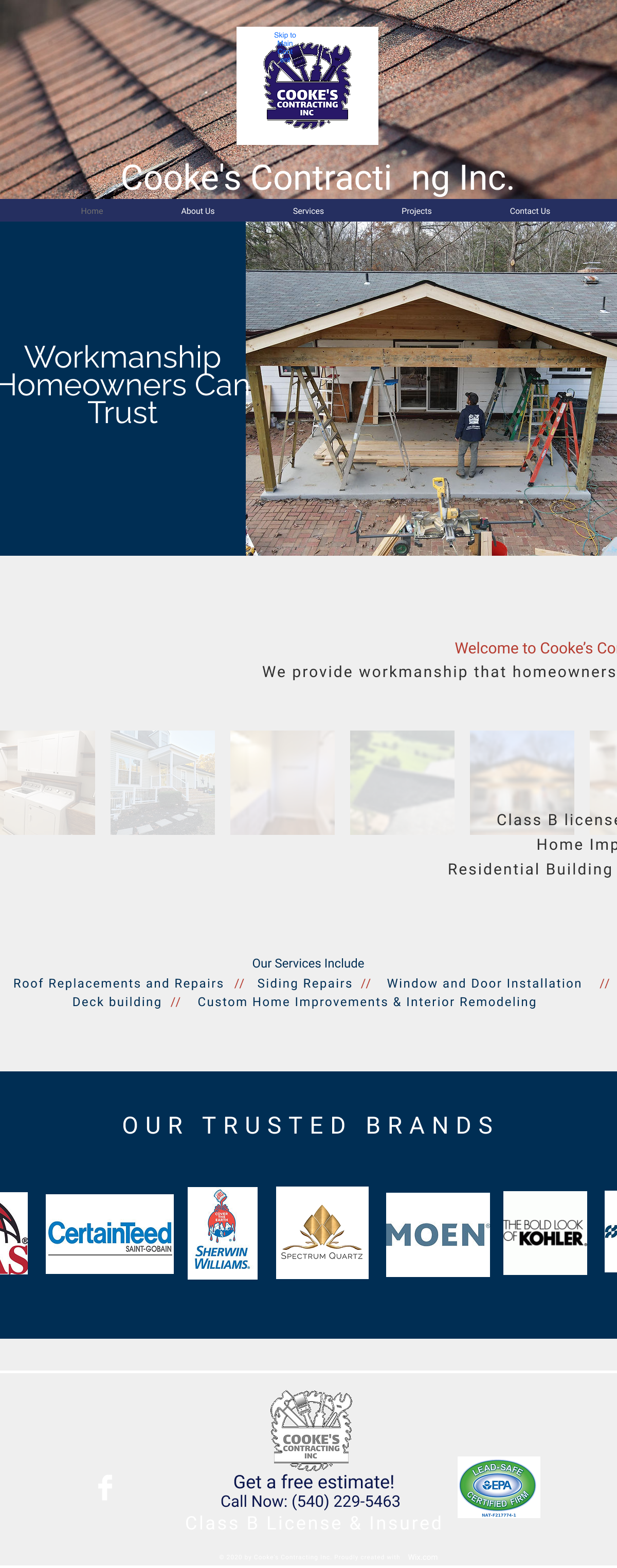 Cooke's Contracting Website Design - Metro Nova Creative